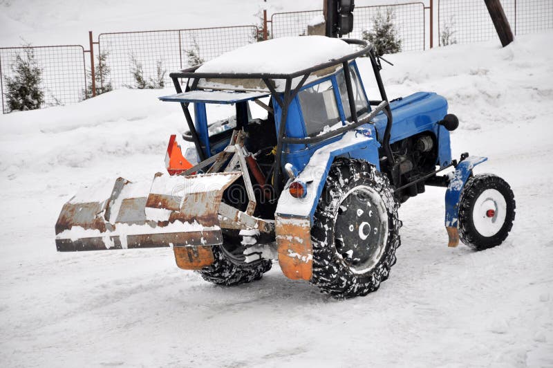 Tractor cleaning the road stock image. Image of removal - 13028417