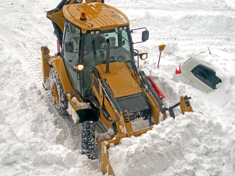 Tractor the cleaning snow stock photo. Image of clean - 51699876