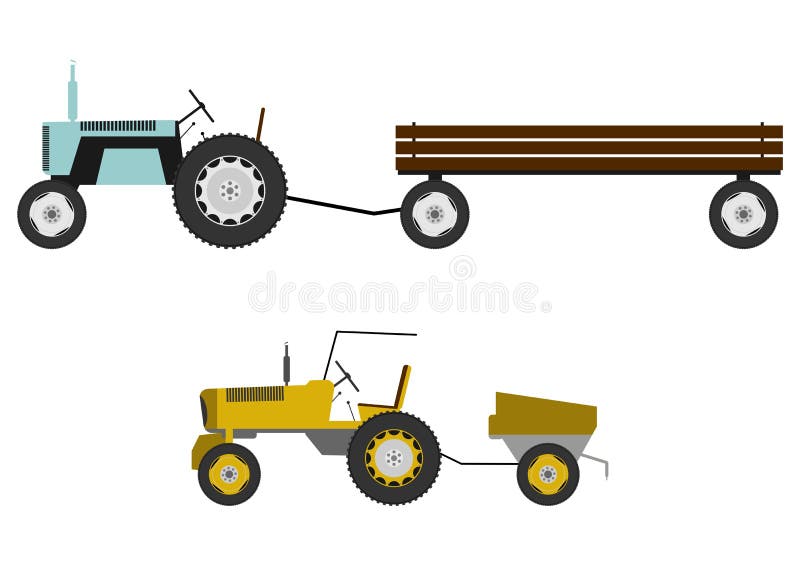 Tractor con el remolque ilustración del vector. Ilustración de aislado ...
