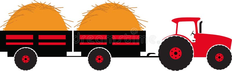 Tractor con el remolque ilustración del vector. Ilustración de aislado ...