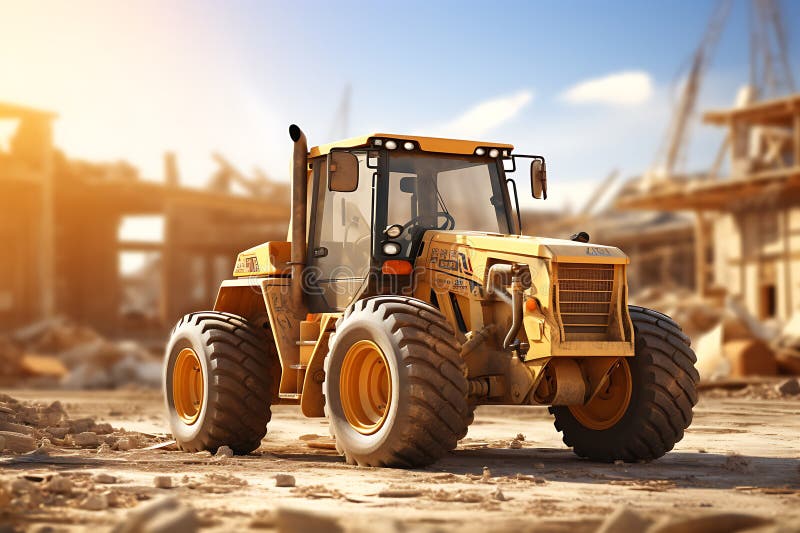 Tractor on the Construction Site. Construction Industry Stock ...