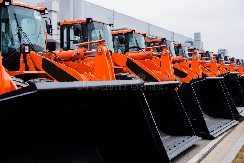 Tractor in Construction Site Stock Photo - Image of blue, field: 34783966