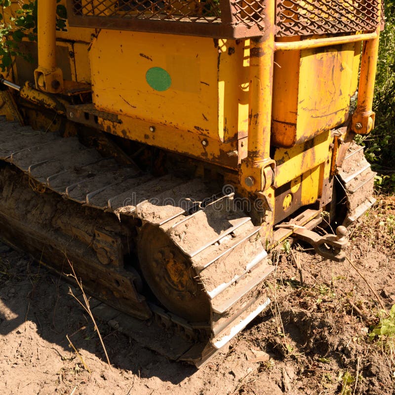 Old Dozer Side View stock image. Image of engine, machine - 2233635