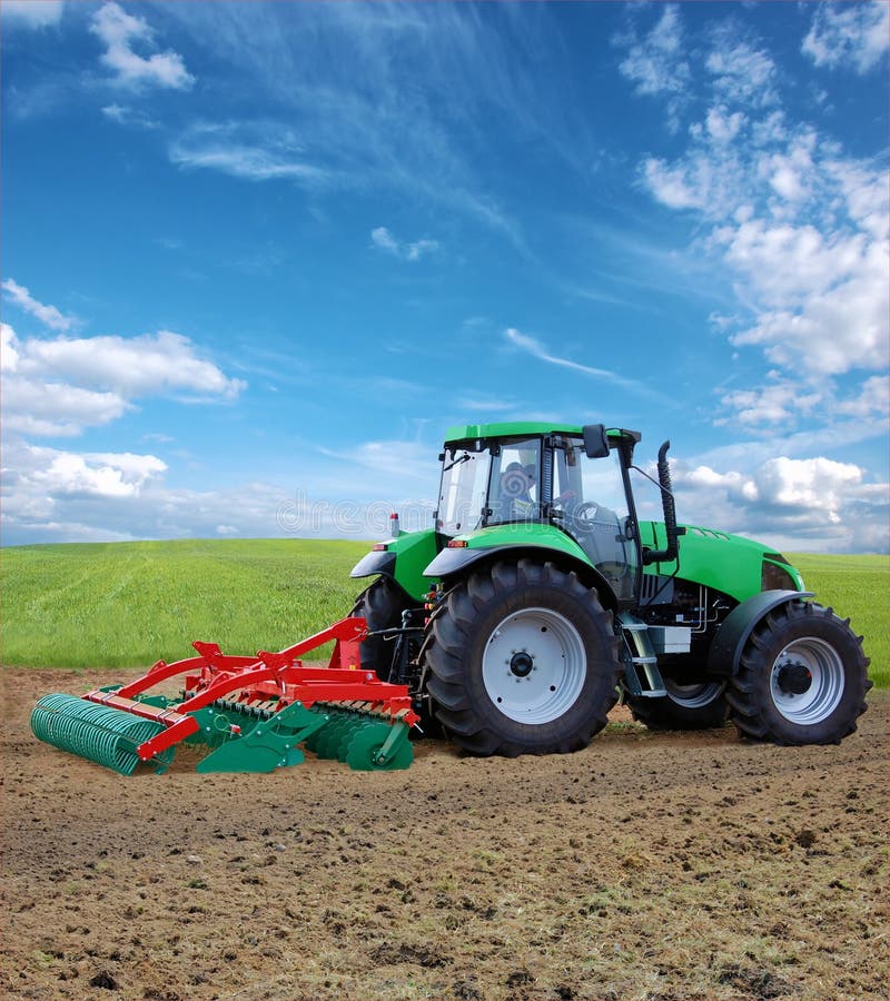Tractor stock photo. Image of clouds, farming, grow, dust - 14794738
