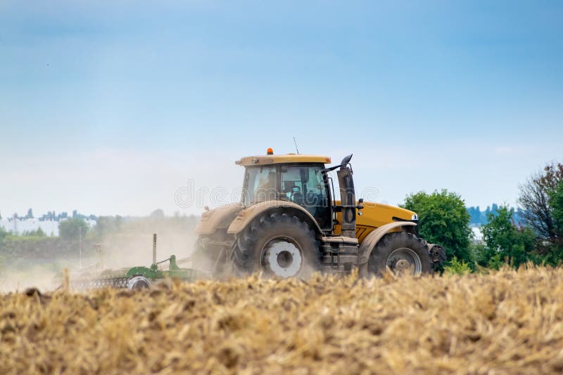 Tractor Cultivating the Field Stock Image - Image of farm, natural ...
