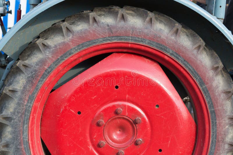 Tractor Details Grey and Red Stock Image - Image of closeup, tractor ...