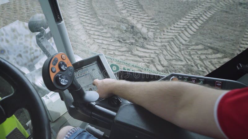 Tractor Driver Point of View. Tractor Driving Control Panel Stock ...