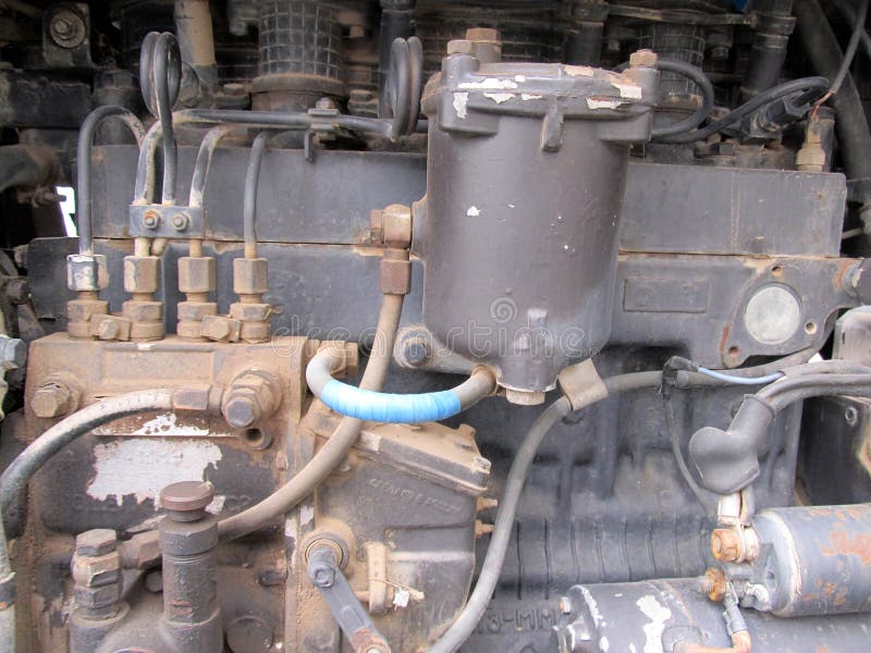 Tractor engine. stock image. Image of tractor, motor - 144074583