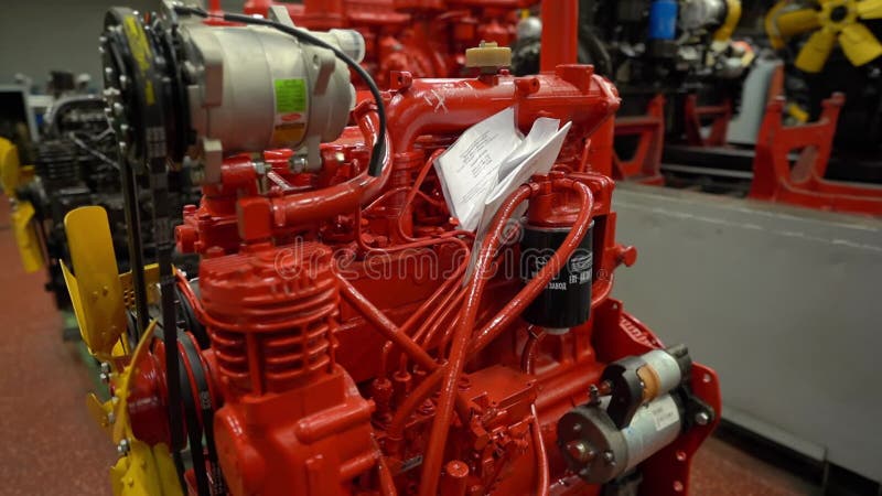 Tractor Engines on the Conveyor Assembly in the Shop. Tractor Assembly ...