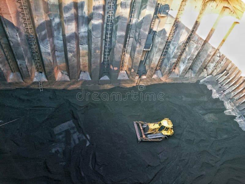 Tractor in Enormous Coal Transport Ship Stock Photo - Image of tractor ...