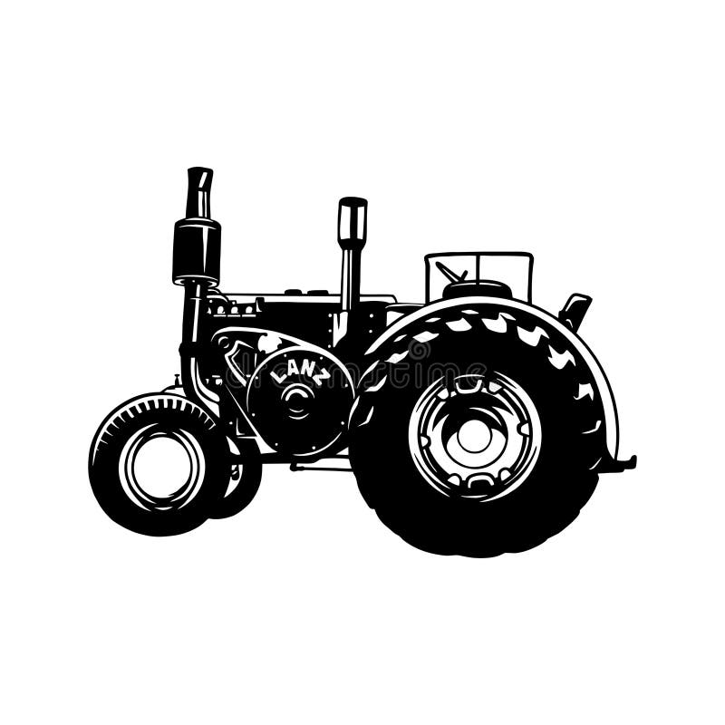 Tractor - Farm Tractor, Farming Vehicle - Farming Vehicle Stencil Stock ...