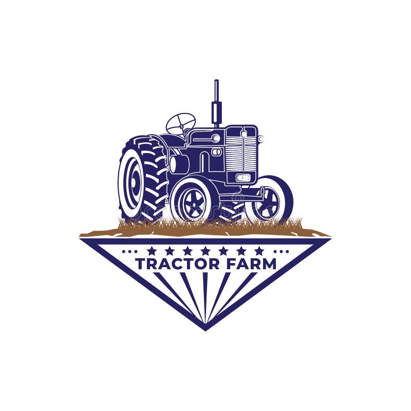 Tractor Farm Logo with Diamond Shape Stock Vector - Illustration of ...