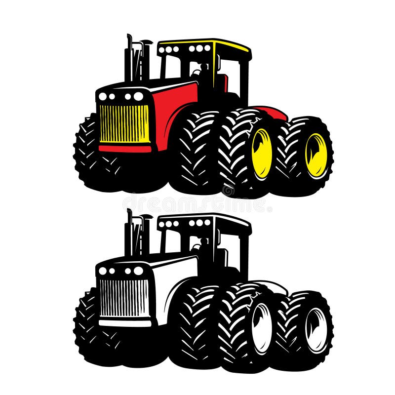 Tractor Farm Machine Vector. Power Machine. Stock Illustration. Stock ...