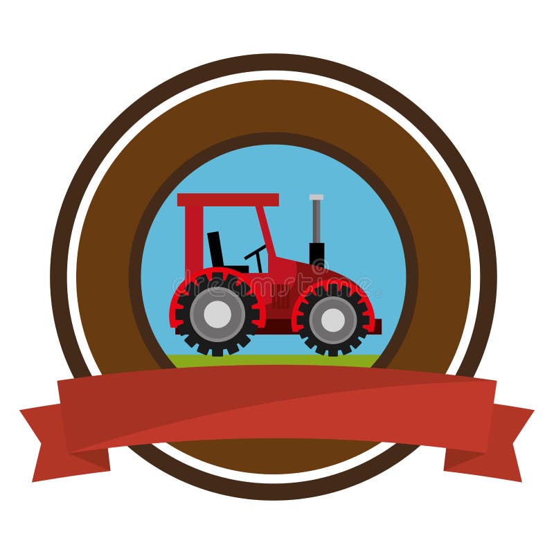 Tractor farm vehicle icon stock illustration. Illustration of equipment ...