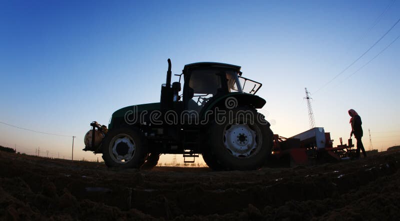 The Tractor in Farmland Farming Editorial Stock Image - Image of plowed ...