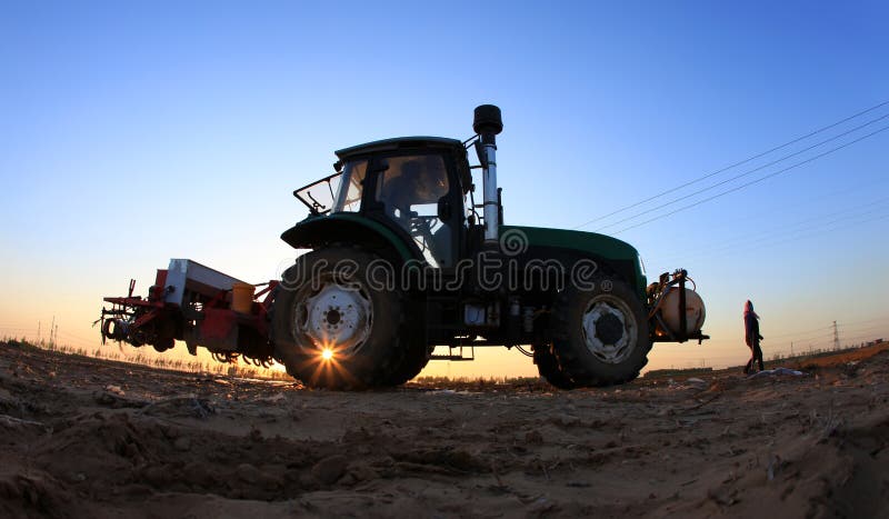The Tractor in Farmland Farming Editorial Image - Image of plow ...
