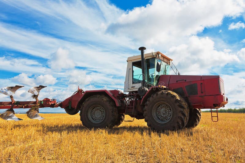 Tractor on the field stock photo. Image of dirt, agronomy - 26401376
