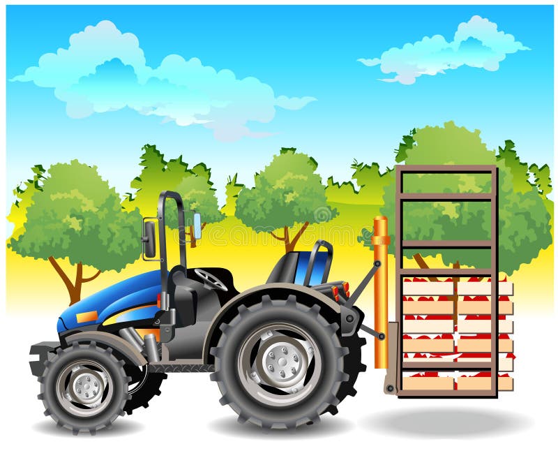Tractor on field stock vector. Illustration of engine - 5244667