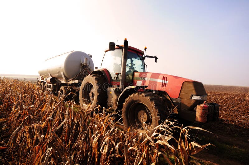 Tractor in the field stock image. Image of fertilizers - 62846573