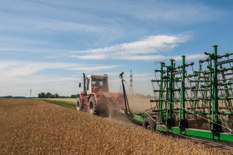 Tractor Field Road Cultivator Stock Photo - Image of outdoors, plant ...
