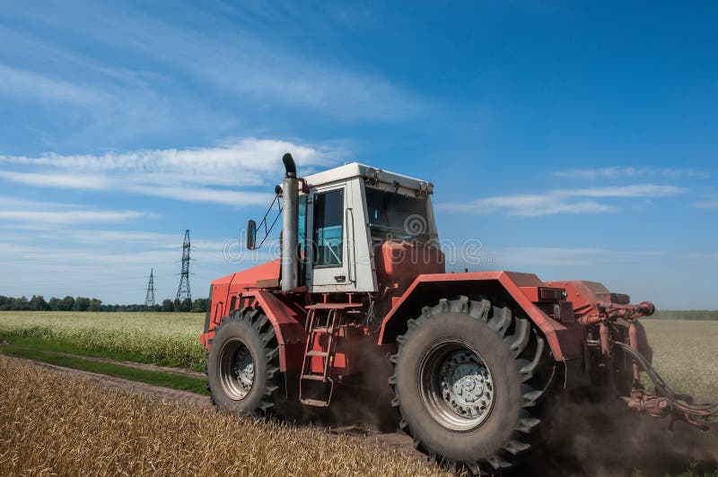 Tractor field road stock photo. Image of countryside - 43632870