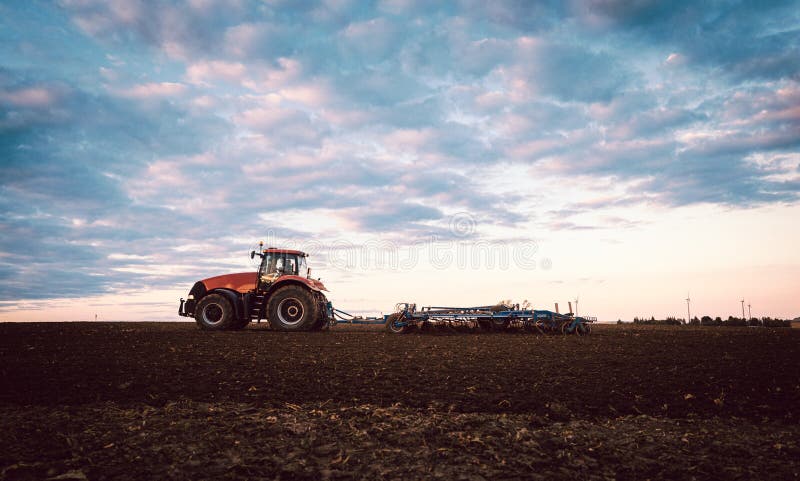Tractor on Field Tilling the Soil Stock Image - Image of europe ...