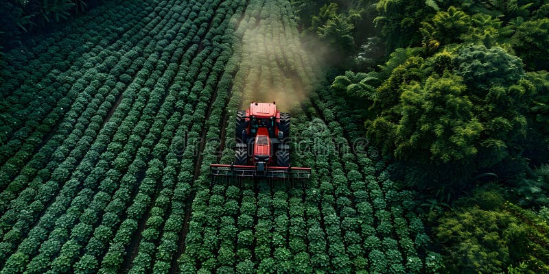 Tractor in Field Using GPS for Precision Agriculture Optimizing Crop ...