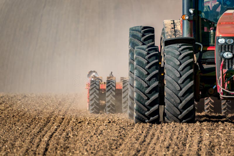Tractor field works stock image. Image of cultivate, agricultural ...