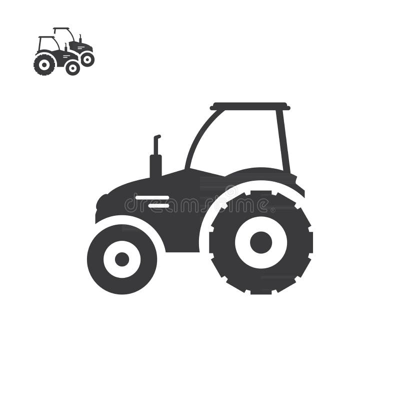 Tractor Flat Icon Element Design. Sign or Symbol, Logo Design Stock ...