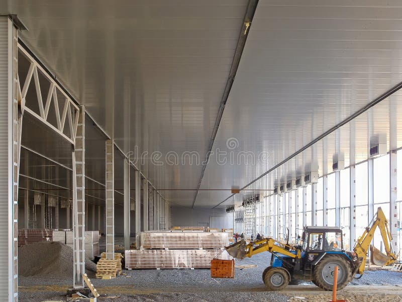 Tractor with Front Loader is Ready on a Construction Site To Continue ...