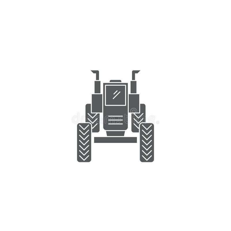 Tractor Front Vector Icon Symbol Tools Isolated on White Background ...