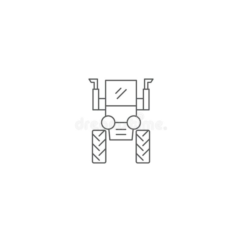 Tractor Front Vector Icon Symbol Tools Isolated on White Background ...