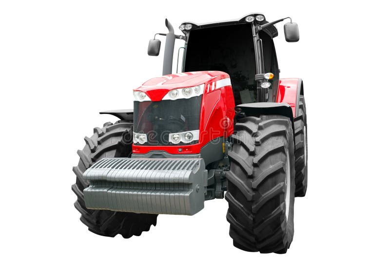 Tractor Front View Isolated Stock Photo - Image of road, pushing: 18385606