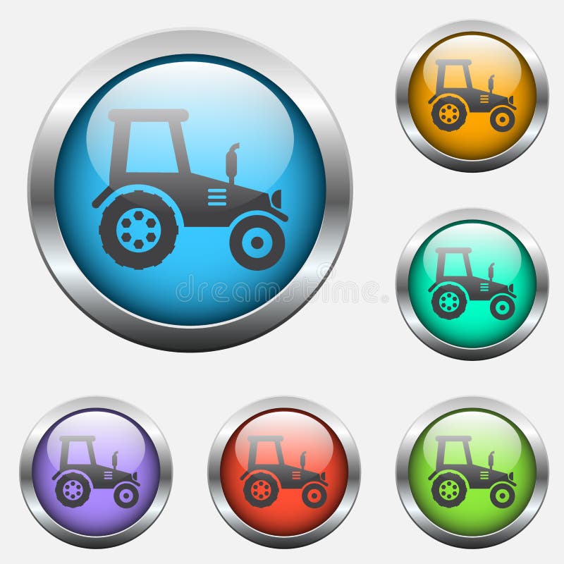 Tractor glass buttons stock vector. Illustration of farm - 239788066