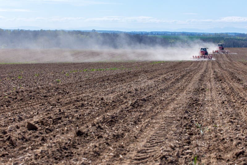 Tractor Harrowing the Field Stock Image - Image of environment, farm ...