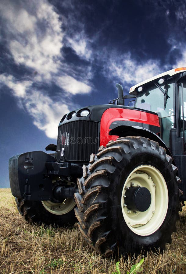 Tractor Harvesting Wheat Field Stock Image - Image of outdoor ...