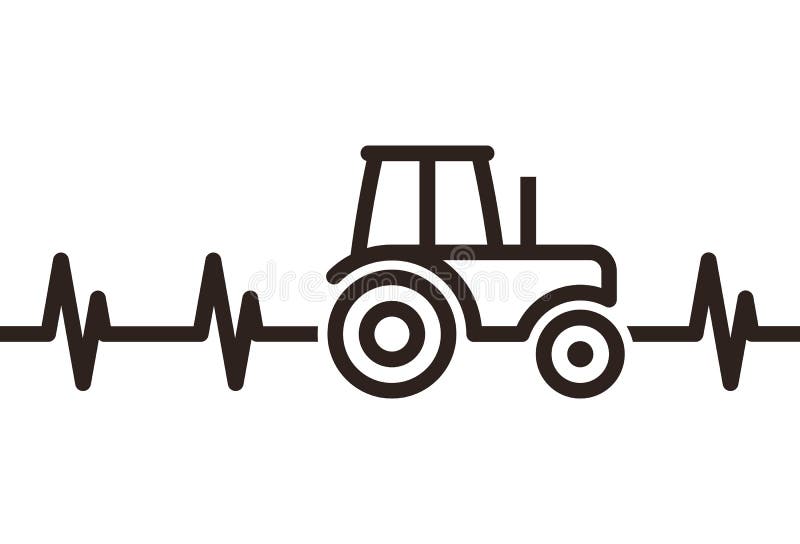 Tractor Heartbeat EKG, Tractor Farm Heart Beat Stock Vector ...