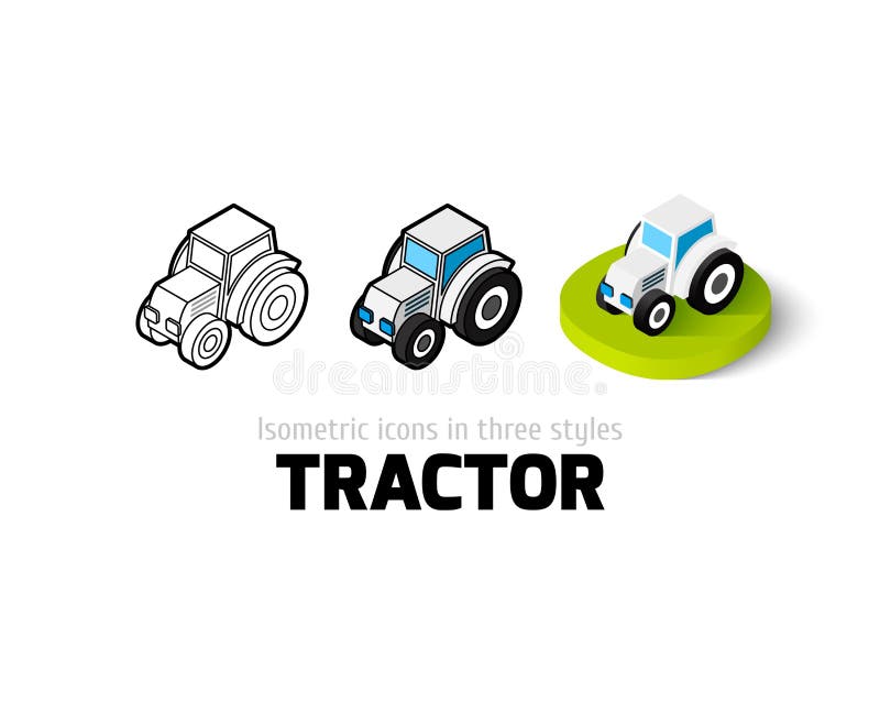Tractor Icon in Different Style Stock Vector - Illustration of ...