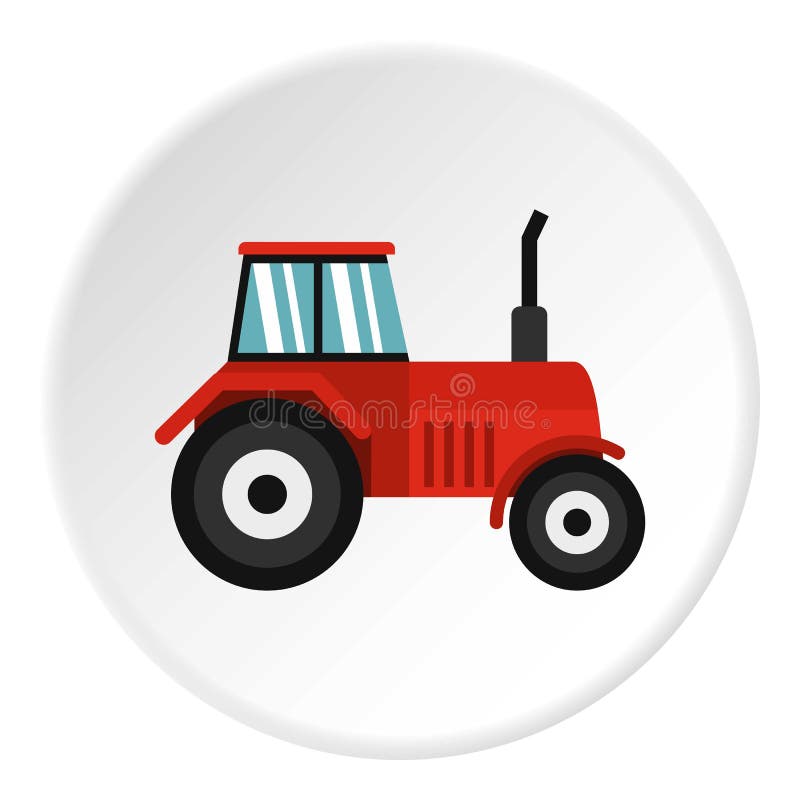 Tractor icon circle stock vector. Illustration of design - 108597273