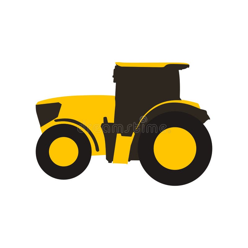 Tractor Icon, Flat Vector Illustration Stock Vector - Illustration of ...