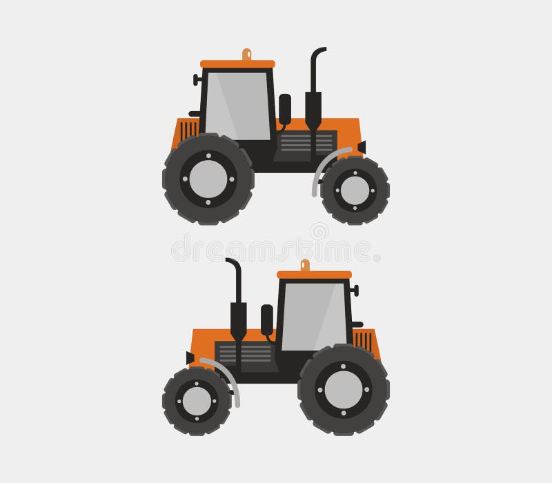 Tractor Icon Illustrated in Vector on White Background Stock ...