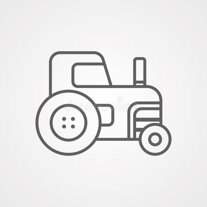 Tractor Vector Icon Sign Symbol Stock Vector - Illustration of land ...
