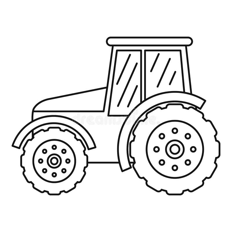 Tractor Icon, Outline Style Stock Illustration - Illustration of ...