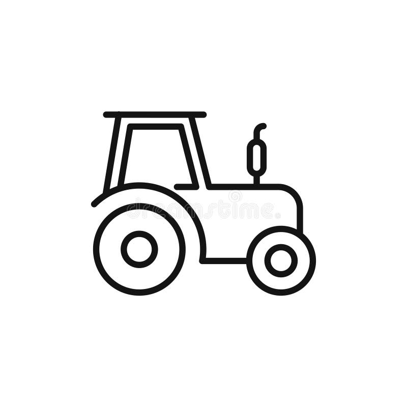 Tractor Icon Symbol on White Background Stock Vector - Illustration of ...