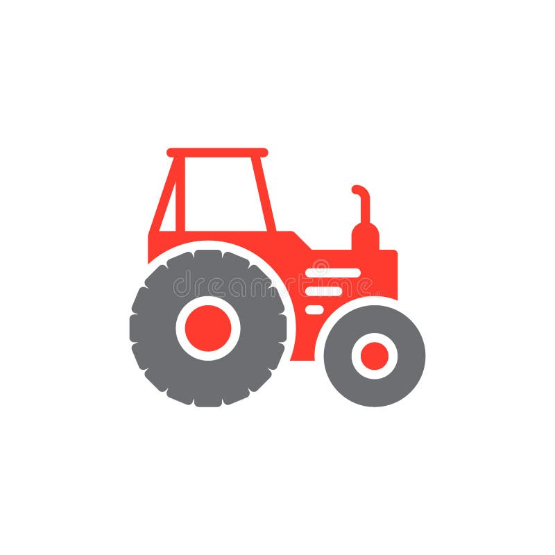 Tractor Icon Vector, Filled Flat Sign, Solid Pictogram Isolated on ...