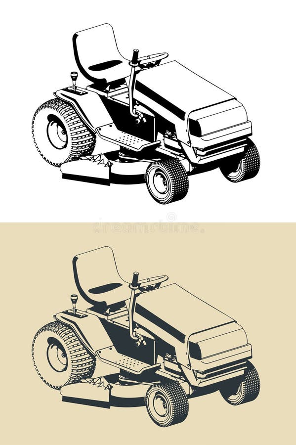 Tractor Lawn Mower Illustrations Stock Illustration - Illustration of ...