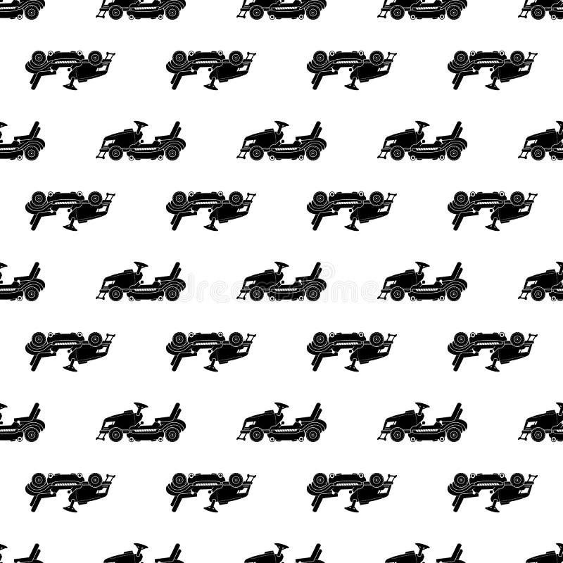 Tractor Lawn Mower Pattern Seamless Vector Stock Vector - Illustration ...