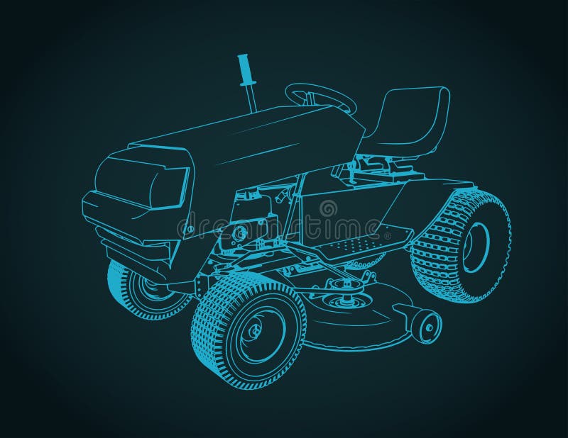 Tractor lawn mower sketch stock vector. Illustration of trimmer - 384276380
