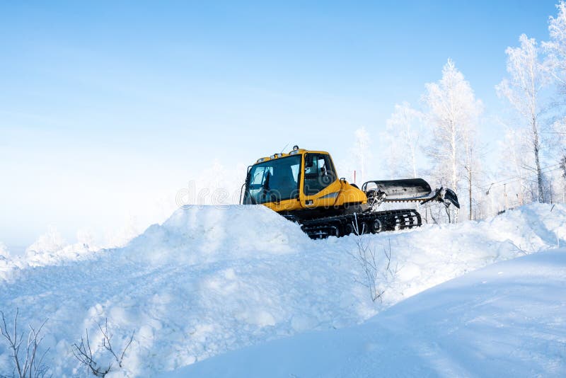 Ratrak at the Ski Resort Levels the Snow for Skiers and Snowboarders ...