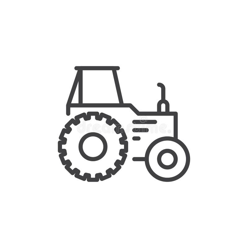 Tractor Line Icon, Outline Vector Sign, Linear Style Pictogram Isolated ... Tractor Line Icon, Outline Vector Sign, Linear Style Pictogram Isolated ...